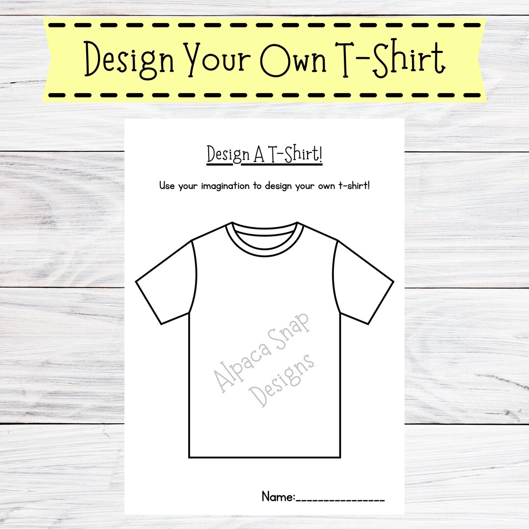 Design A T-shirt Printable: Kids' Creative Activity Page (PDF Download ...