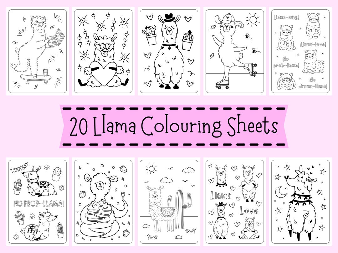 Llama Colouring Sheets for Children - Llama Coloring Pages for Kids ...