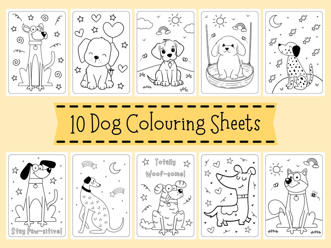 Dog Colouring Sheets for Children Dog Coloring Pages for Kids Dog ...