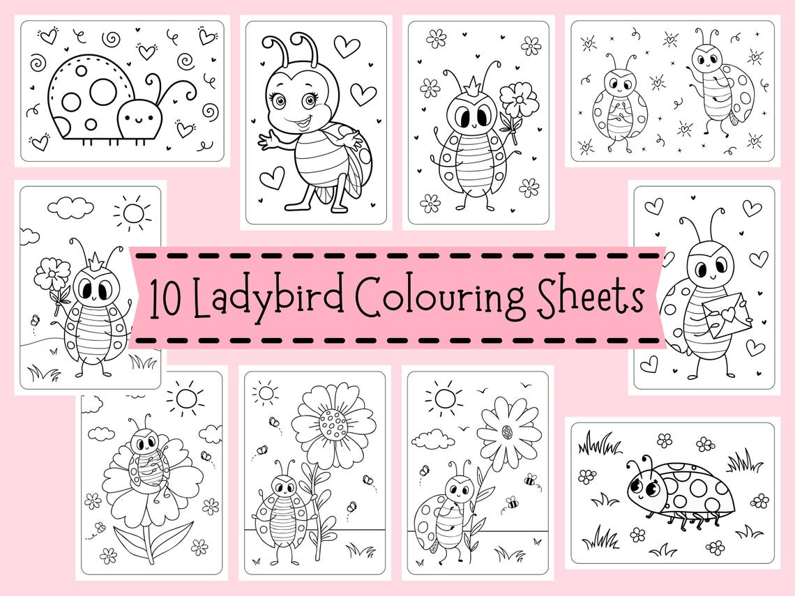 Ladybird Colouring Sheets for Children - Ladybug Coloring Pages for ...