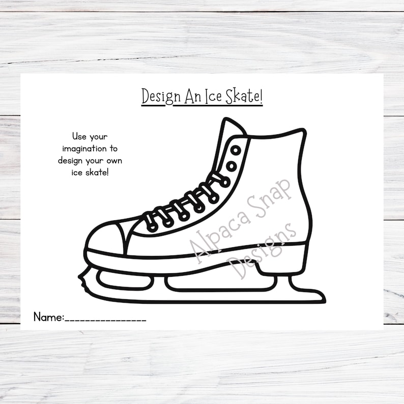 Design Your Own Ice Skate Printable: Kids' Winter Craft Activity (PDF ...