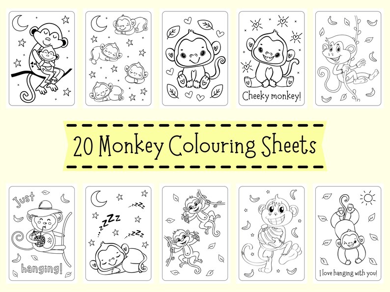 Monkey Colouring Sheets - Monkey Colouring for Children - Monkey ...