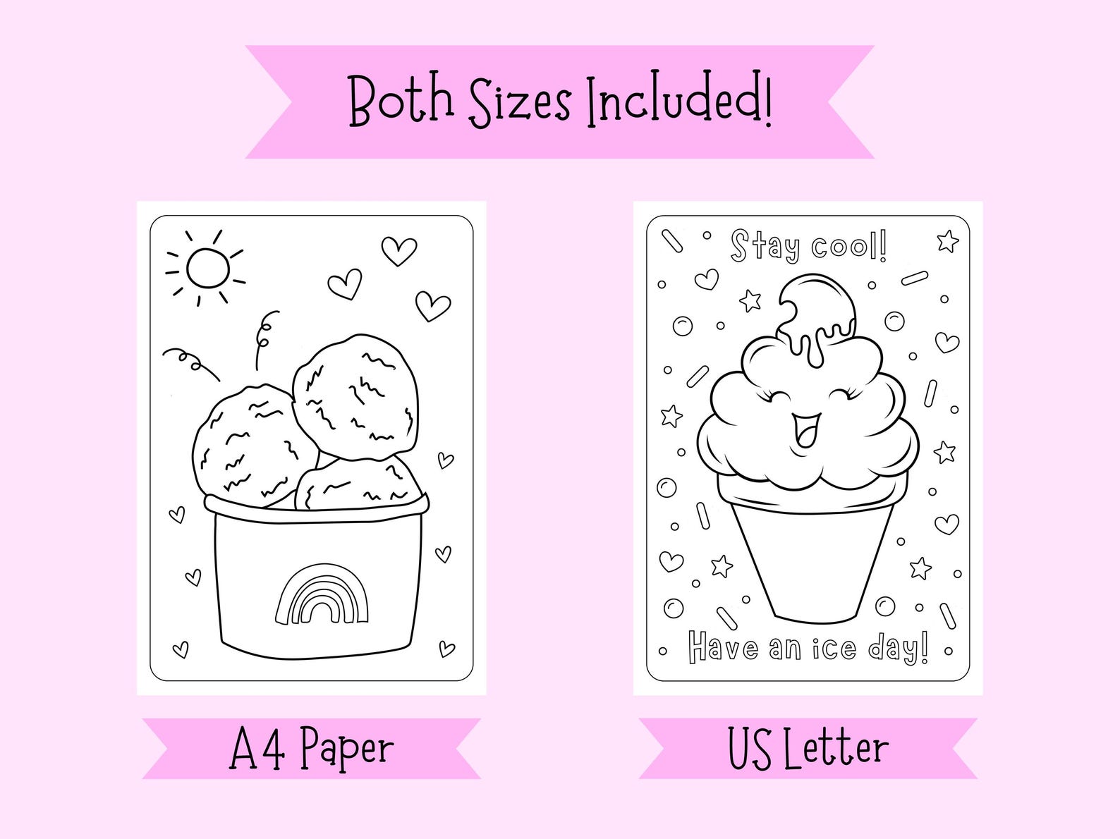 Ice Cream Colouring Sheets for Children - Ice Cream Coloring Pages for ...