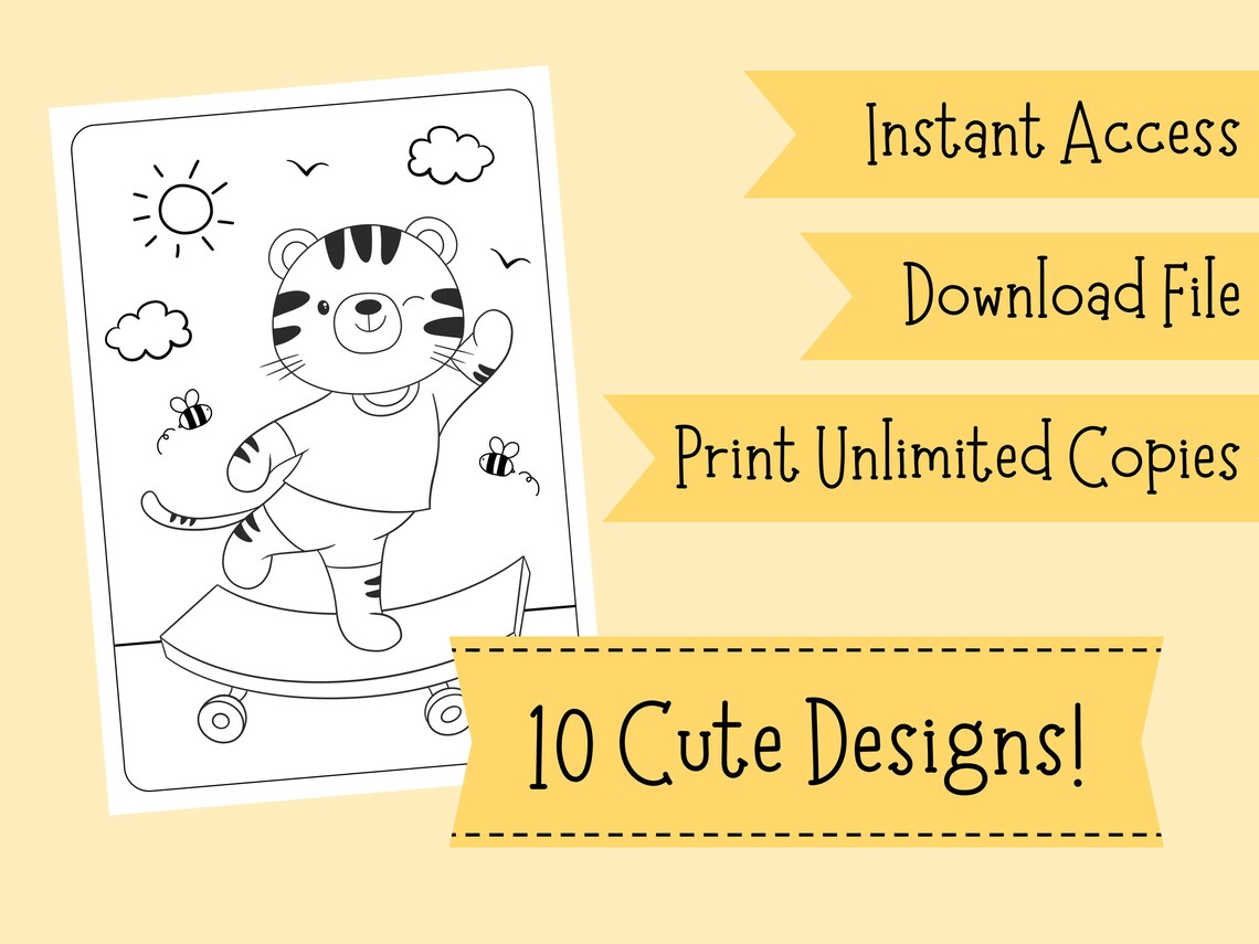 Tiger Colouring Sheets for Children - Tiger Coloring Pages for Kids ...