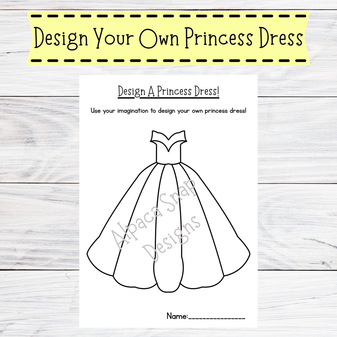 Design A Princess Dress Printable: Kids' Activity Template (PDF ...