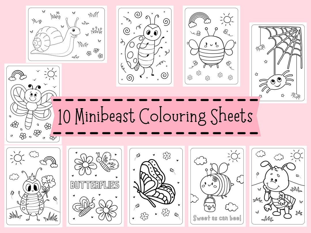 Minibeast Colouring Sheets - Minibeast Colouring for Children - Insect ...