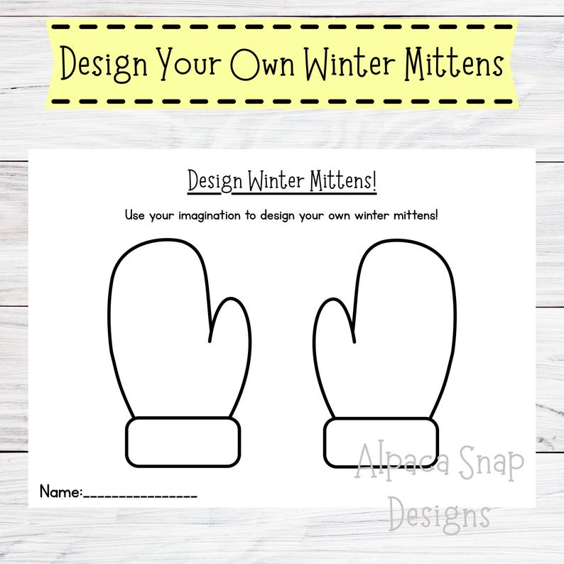 Design Your Own Winter Mittens Activity for Children - Etsy