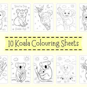 Koala Colouring Sheets for Children Koala Coloring Pages for Kids Fun ...