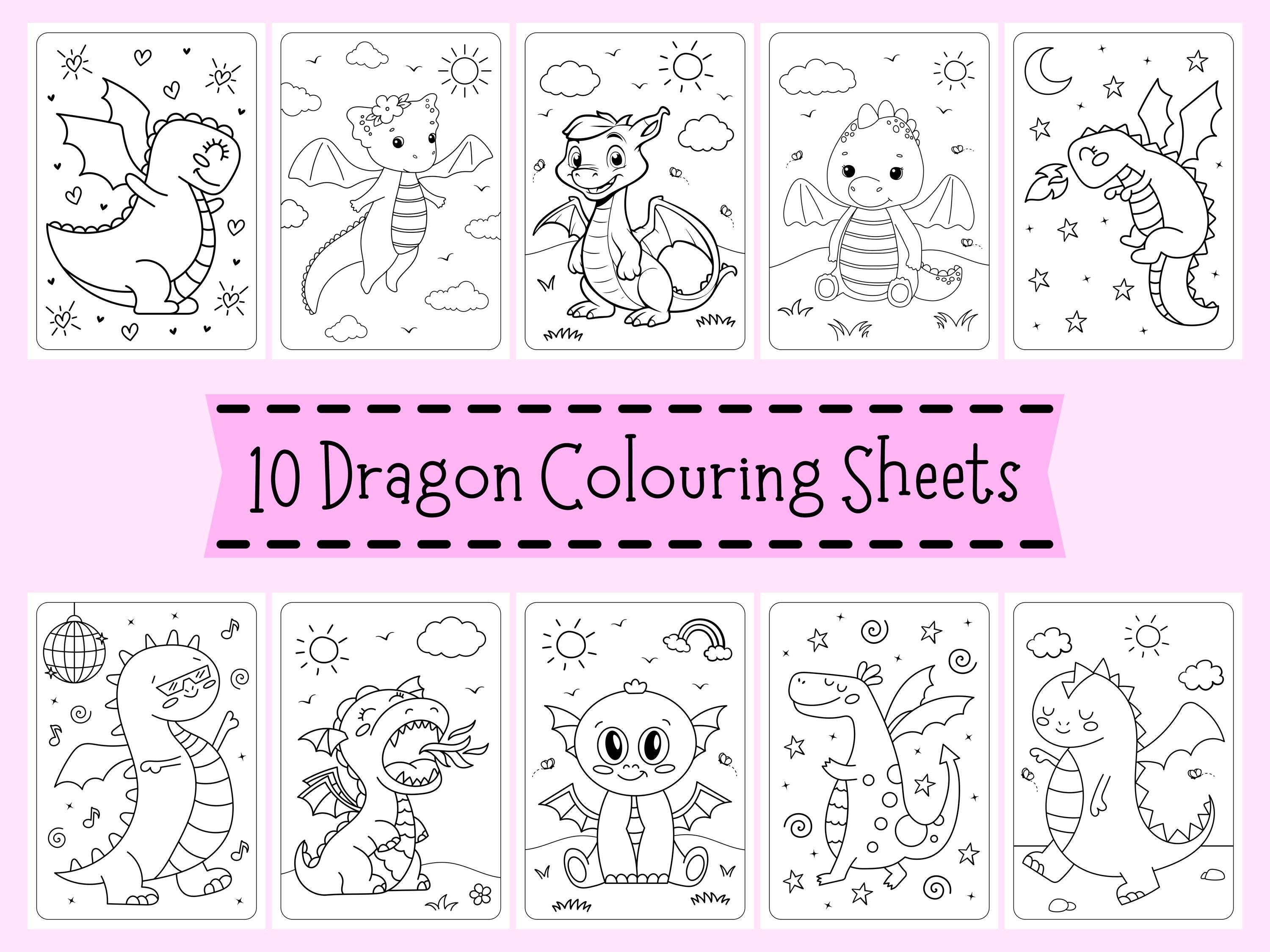 Dragon Colouring Sheets for Children - Dragon Coloring Pages for Kids ...