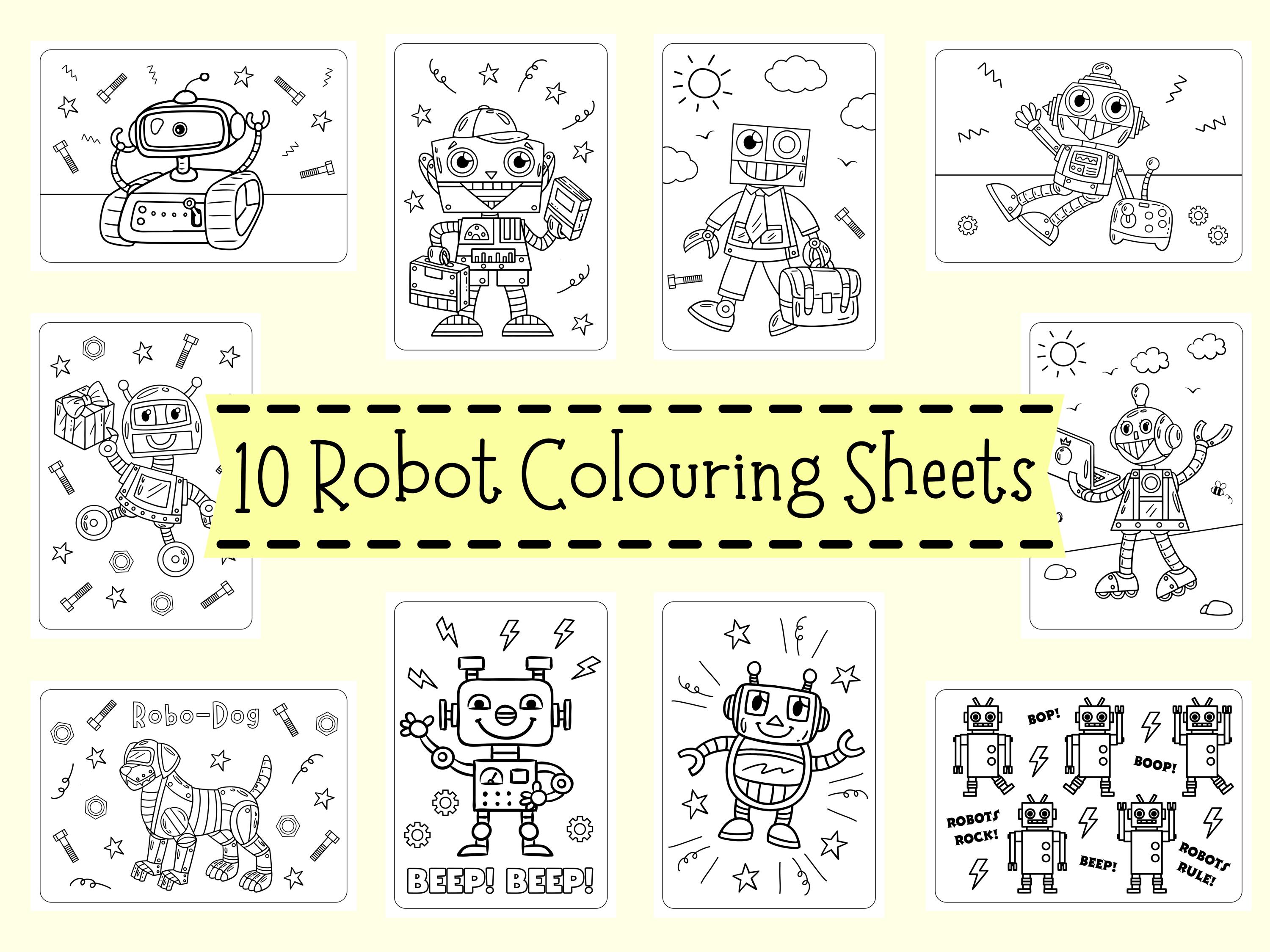 Robot Colouring Sheets for Children - Robot Coloring Pages for Kids ...