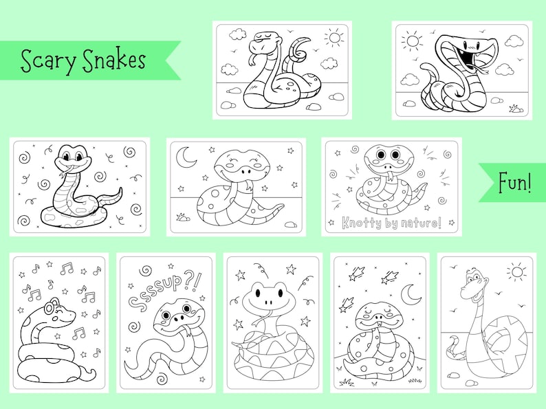 Snake Colouring Sheets for Children - Snake Coloring Pages for Kids ...