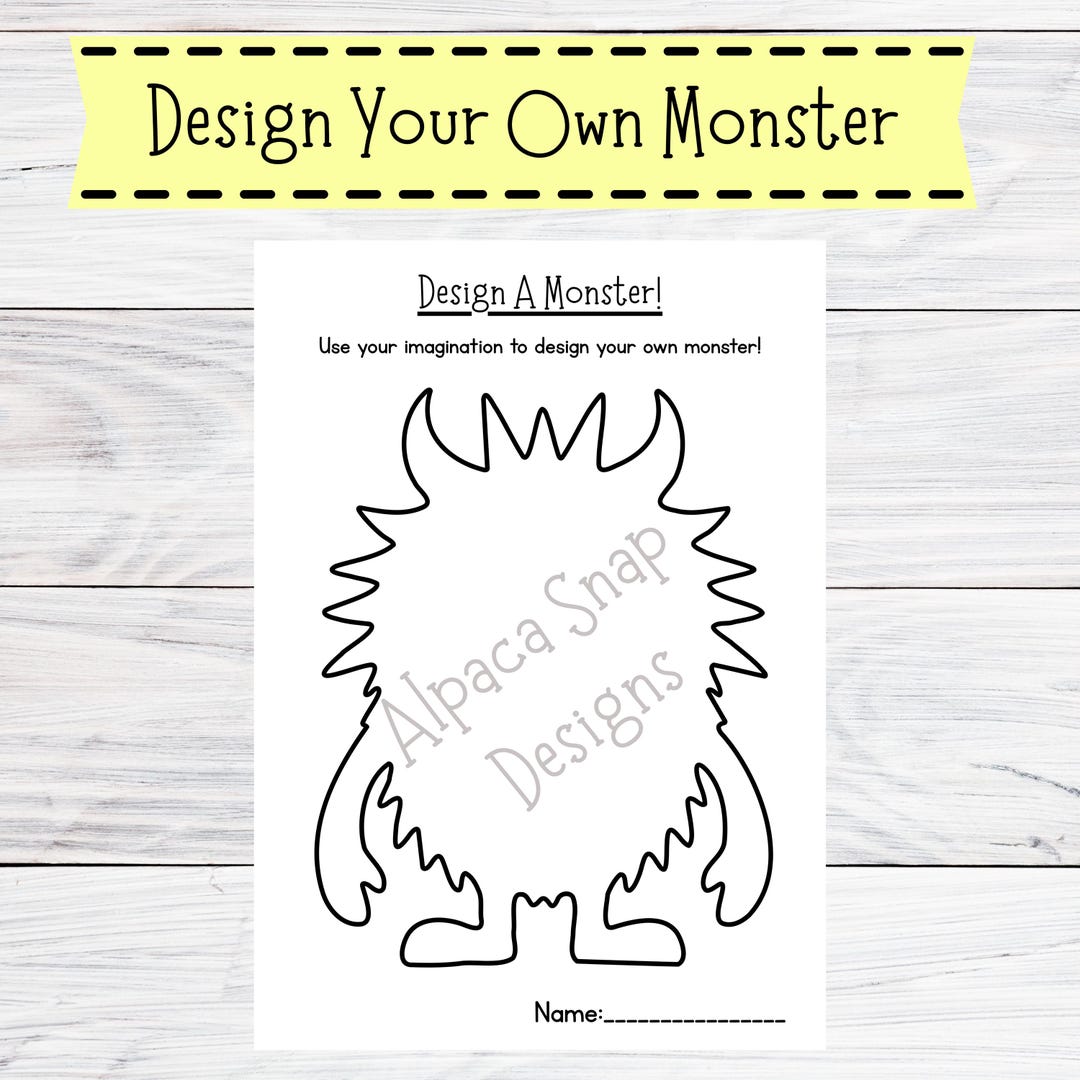 Design Your Own Monster Printable: Kids' Craft Activity Page (PDF ...