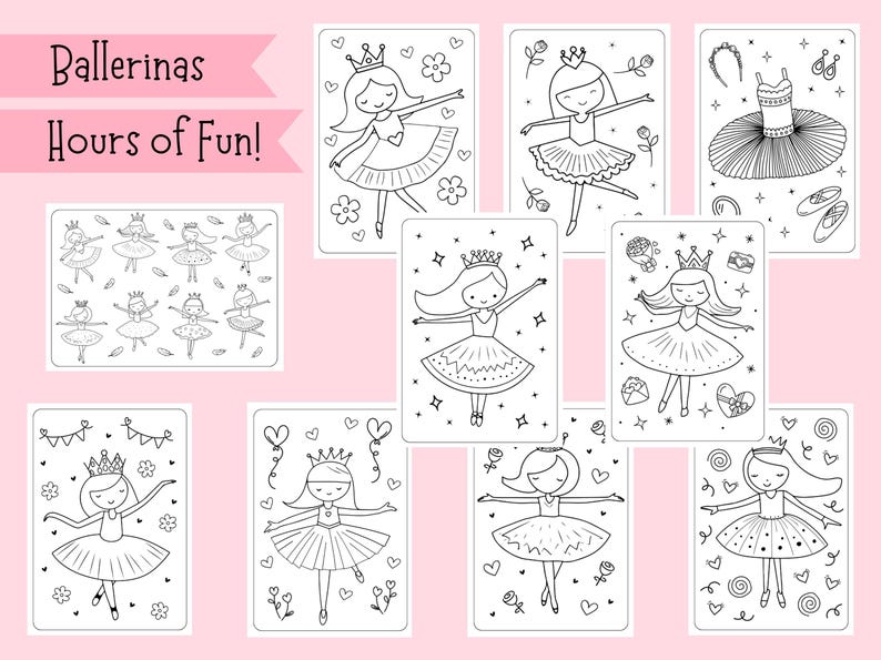 Ballerina Colouring Sheets for Children Dancing Coloring Pages for Kids ...