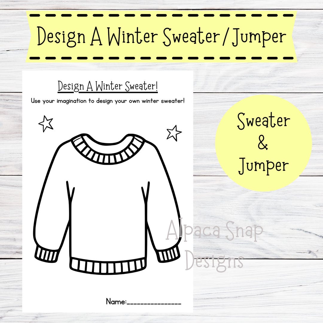Design Your Own Winter Sweater/jumper Activity for Children - Etsy Canada