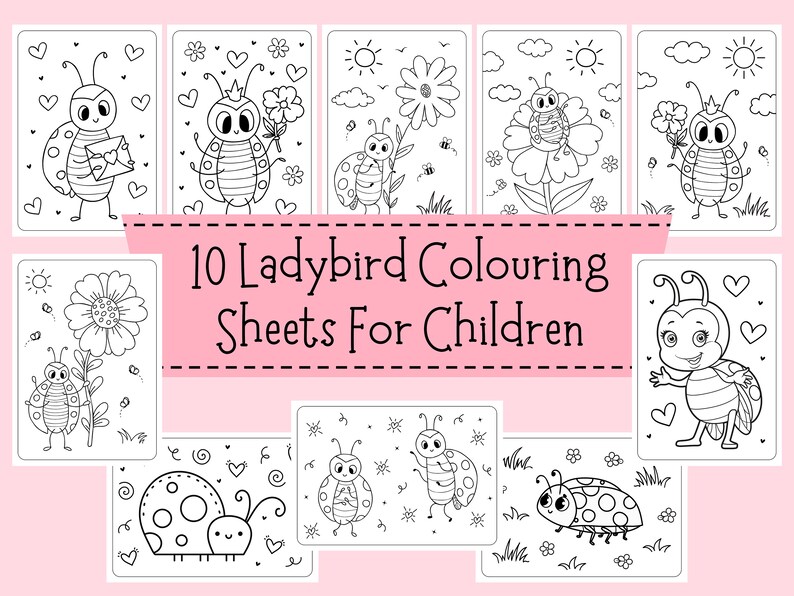 Ladybird Colouring Sheets for Children Ladybird Coloring Pages for Kids ...