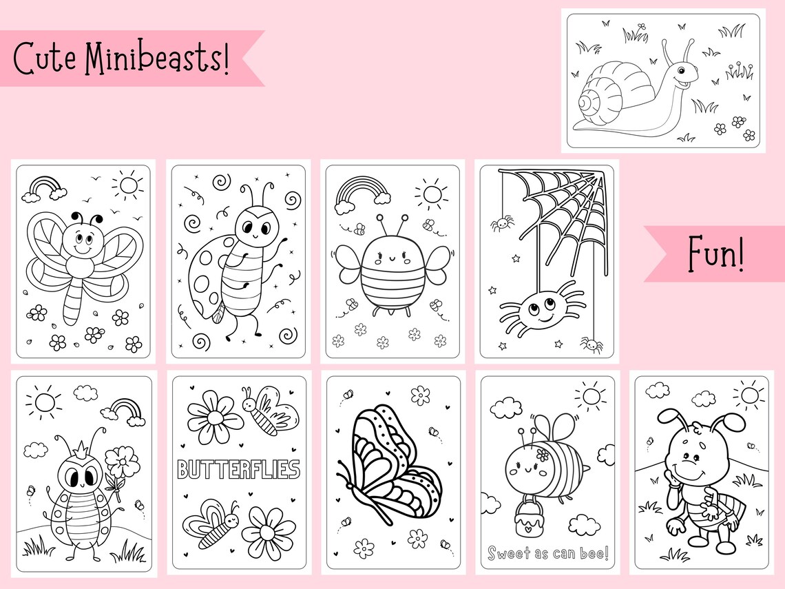 Minibeast Colouring Sheets for Children - Minibeast Coloring Pages for ...