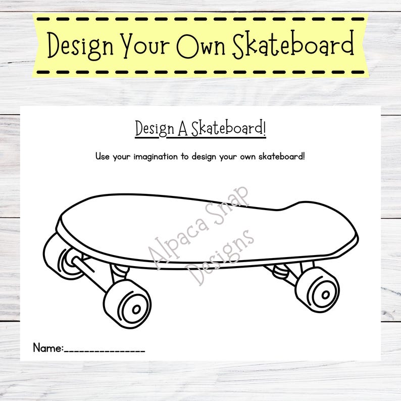 Design Your Own Skateboard Printable: Kids' Craft Activity (PDF ...