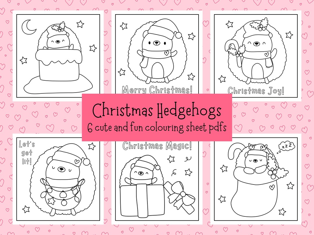 Christmas Hedgehog Colouring Sheets Cute Hedgehog Coloring Pages Cute ...