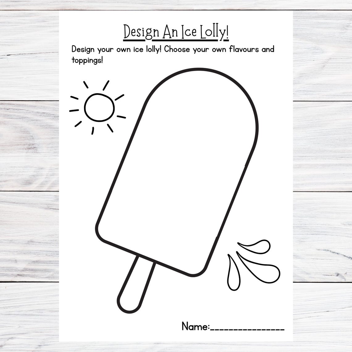 Design an Ice Lolly Printable - Design Your Own Ice Lolly Activity ...