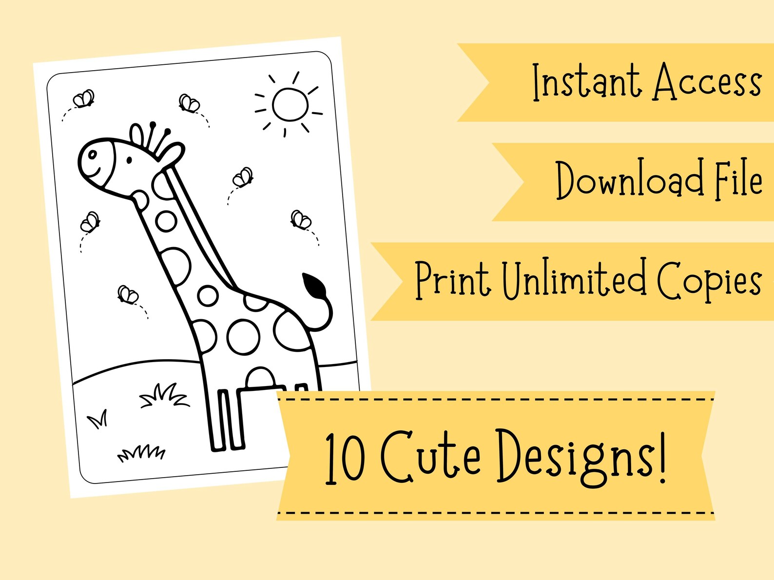 Giraffe Colouring Sheets for Children - Giraffe Coloring Pages for Kids ...