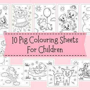 Pig Colouring Sheets for Children Pig Coloring Pages for Kids Cute Pig ...