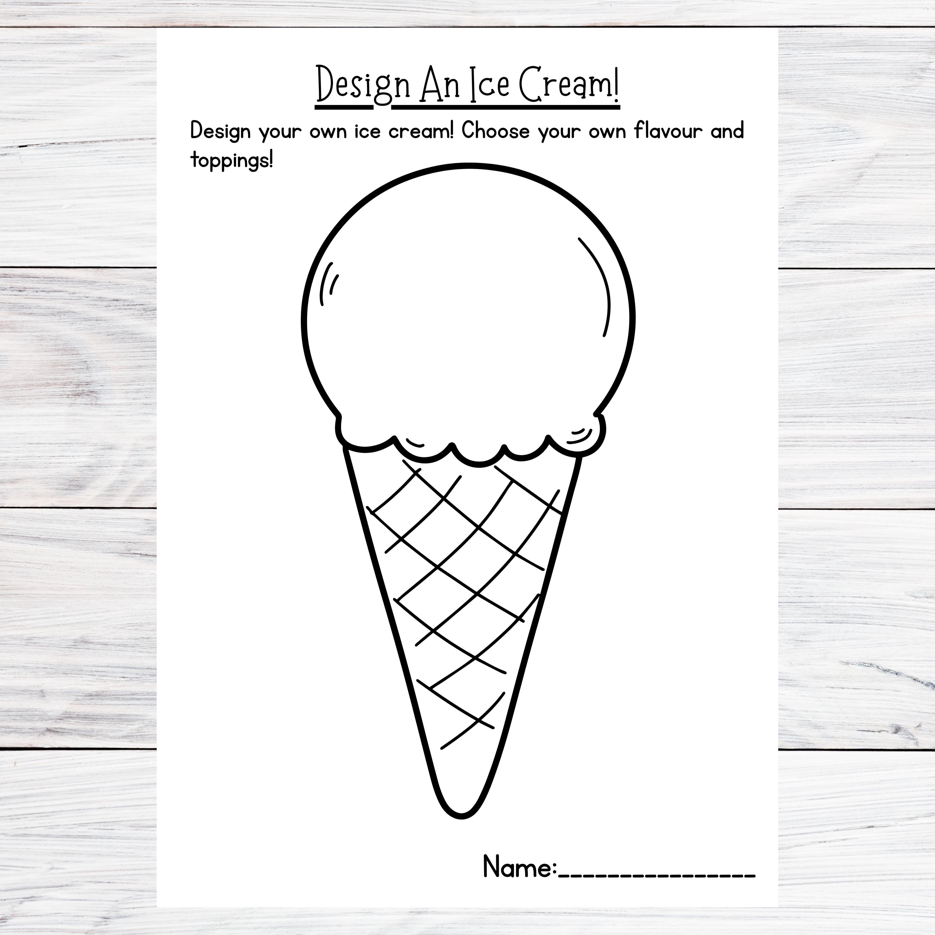 Design an Ice Cream Printable - Design Your Own Ice Cream Activity ...