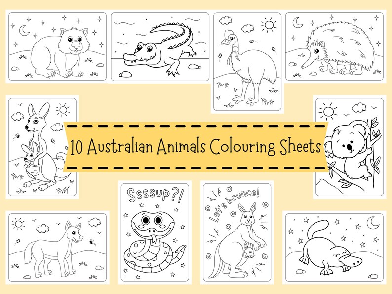 Australian Animals Colouring Sheets for Children - Australian Animals ...