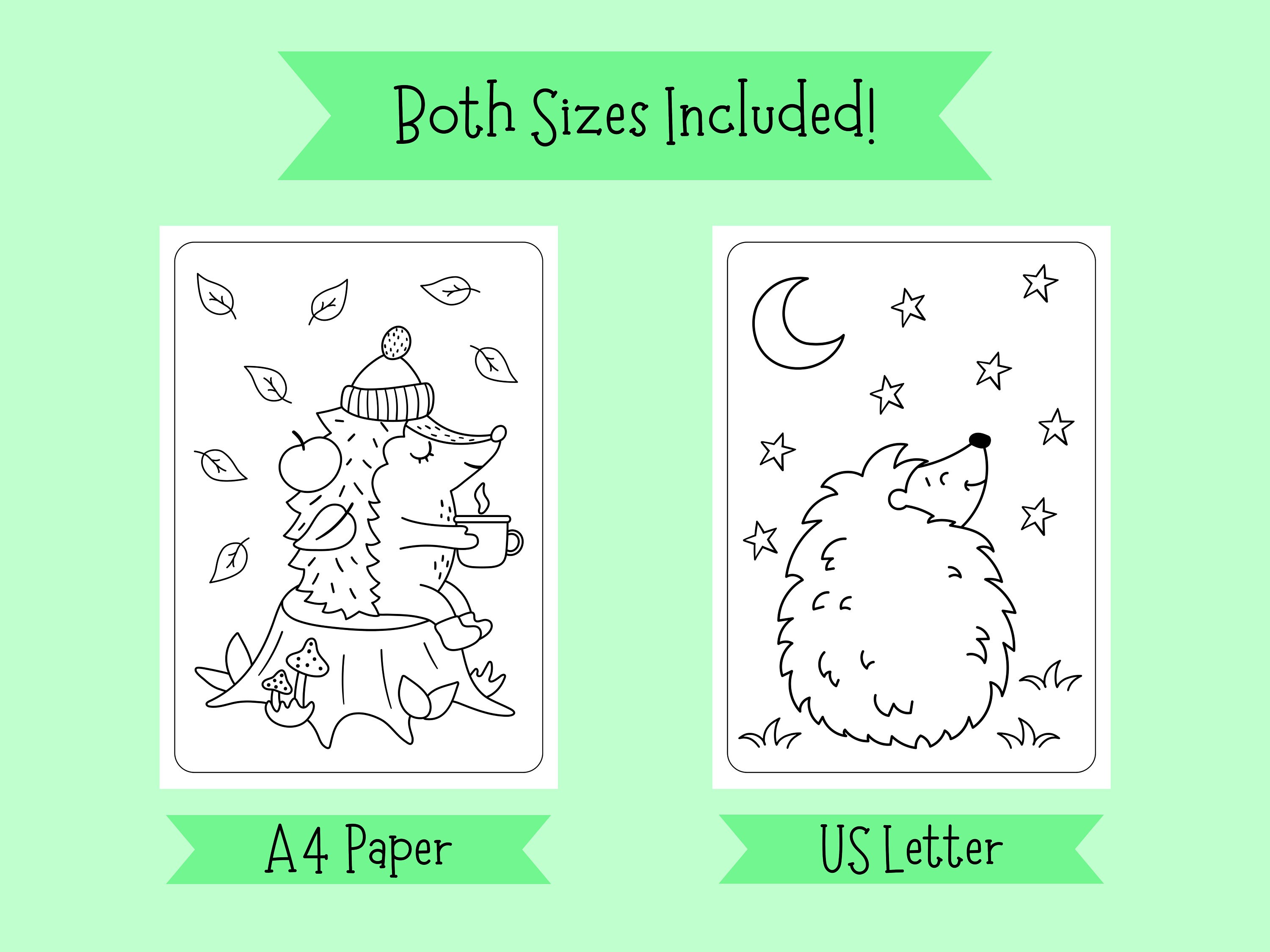Hedgehog Colouring Sheets for Children Hedgehog Coloring Pages for Kids ...