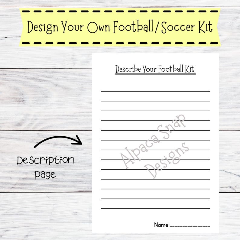 Design Your Own Football Kit/soccer Kit: Printable Activity for Kids ...