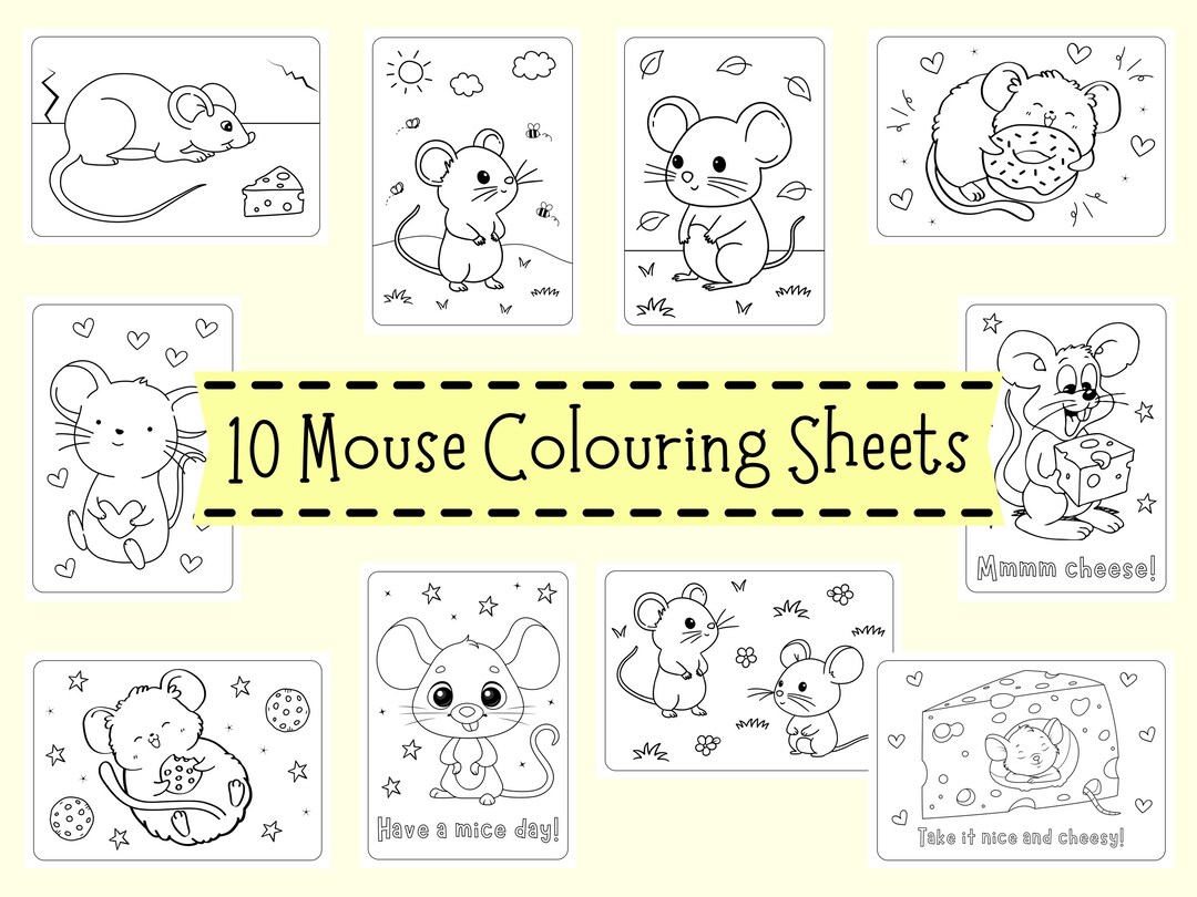 Mouse Colouring Sheets - Mouse Colouring for Children - Mice Coloring ...