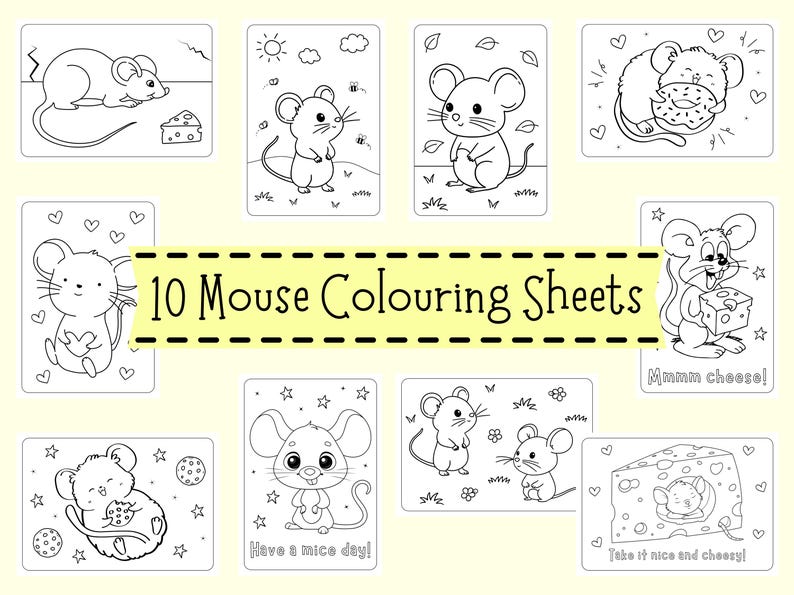 Mouse Colouring Sheets - Mouse Colouring for Children - Mice Coloring ...