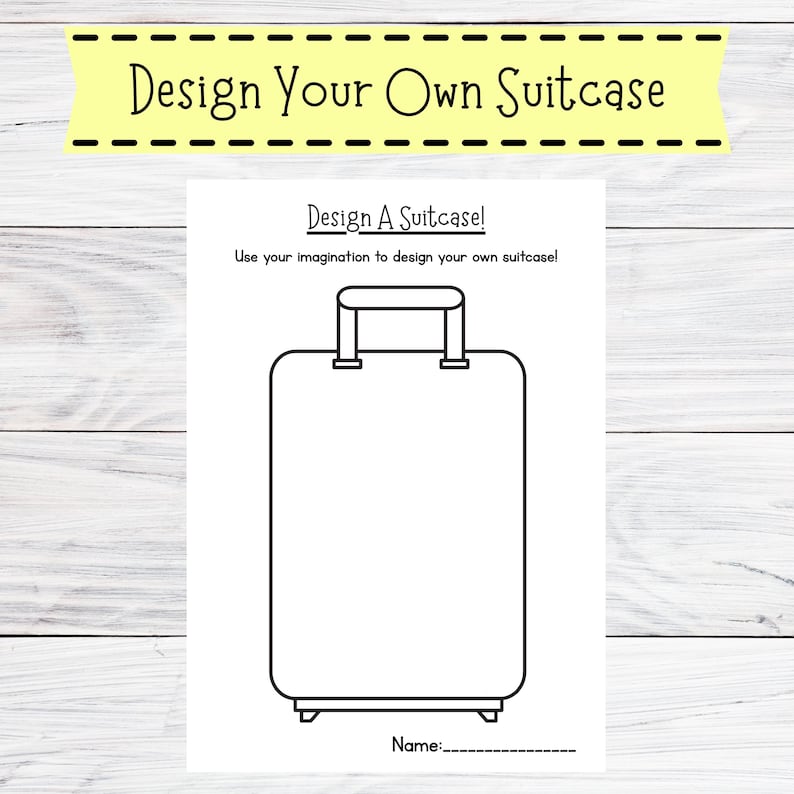 Design Your Own Suitcase Printable Activity: Kids Vacation Template ...