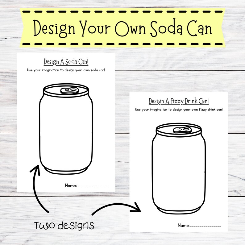 Design Your Own Soda Can: Kids Printable Activity (PDF Download) - Etsy UK
