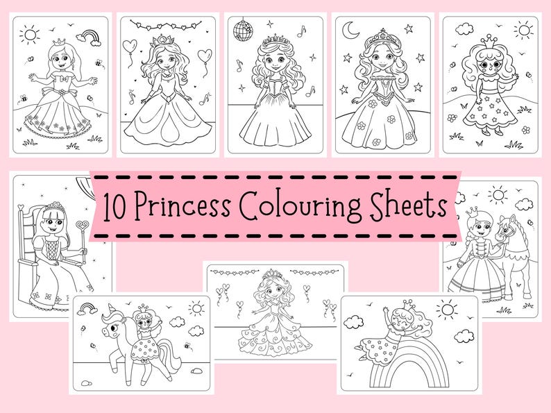 Princess Colouring Sheets for Children - Princess Coloring Pages for ...