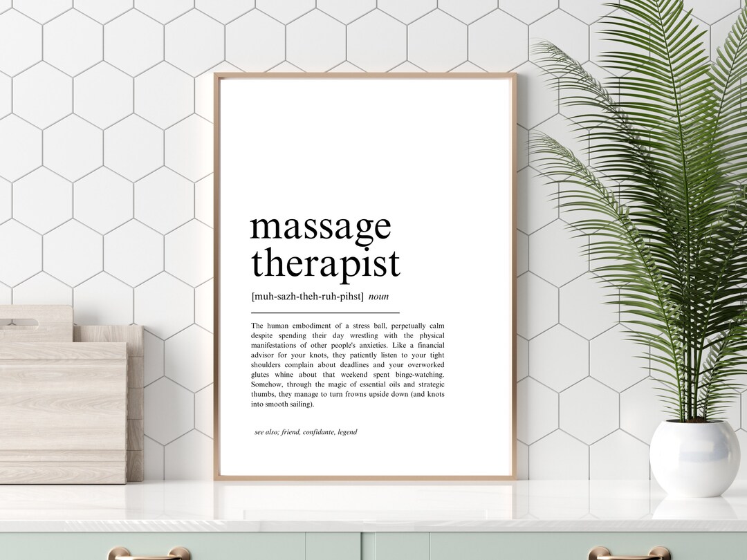 Massage Therapist Definition Print: Studio Wall Art (digital Download ...