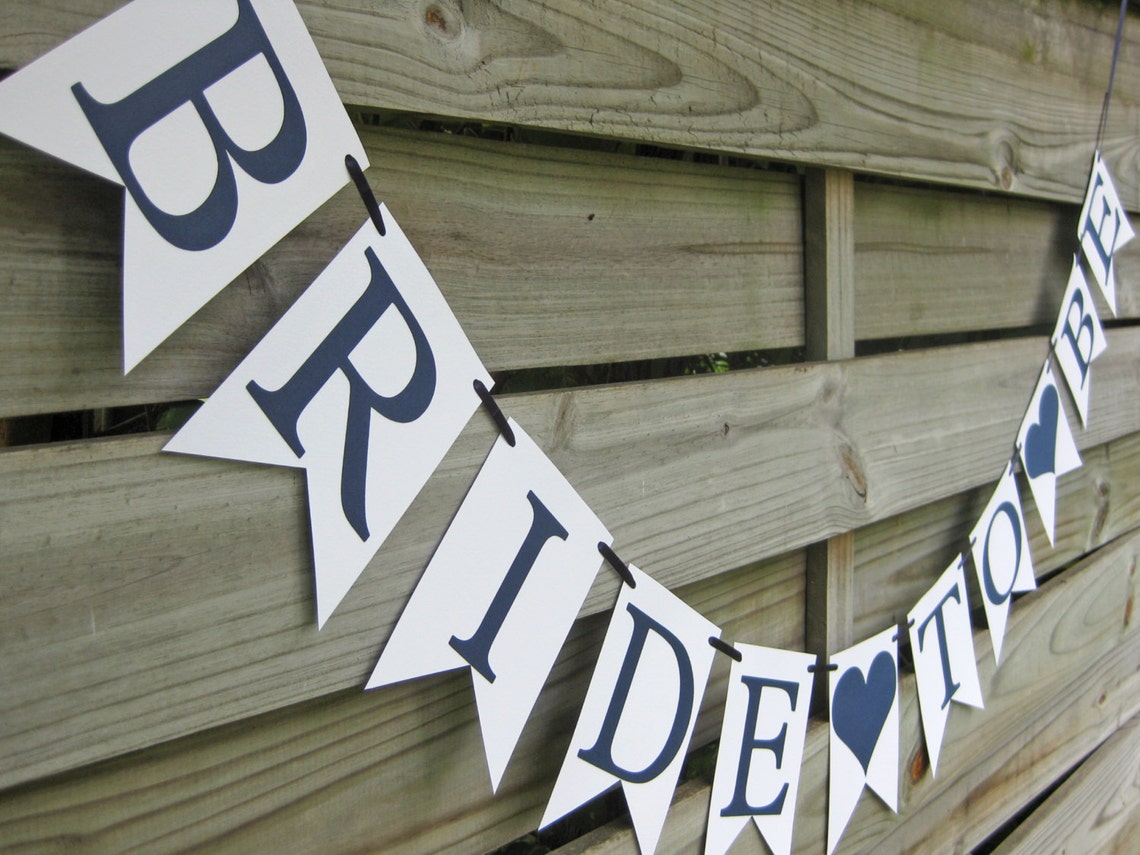 Bride to Be Banner Bridal Shower Decoration Navy Blue and - Etsy