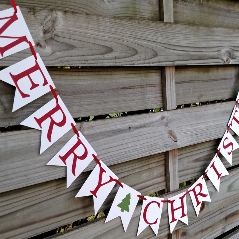 Merry Christmas Banner - Etsy