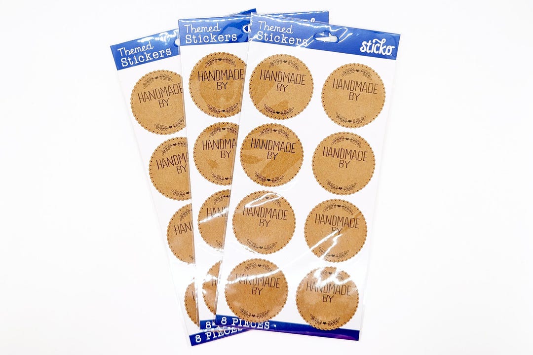 Handmade by Circle Label Stickers - Set of 24 Labels - Etsy