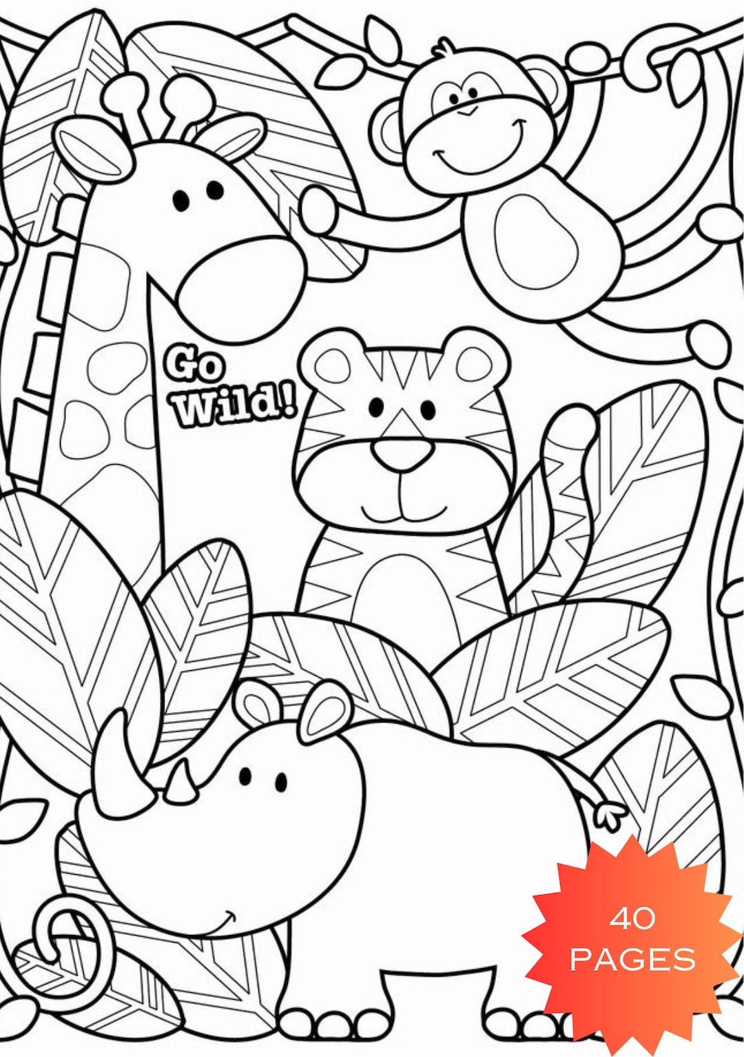 Animal Adventures: A Fun Coloring Book for Kids - Etsy