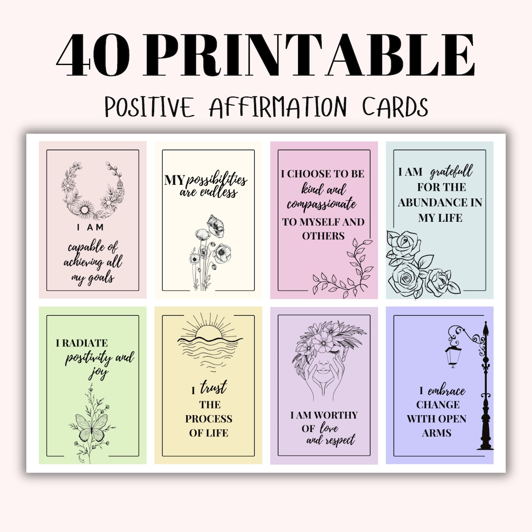 40 Positive Affirmation Cards for Women | Affirmation Cards | Flowers ...