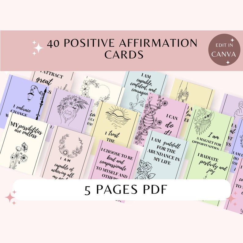 40 Positive Affirmation Cards for Women | Affirmation Cards | Flowers ...