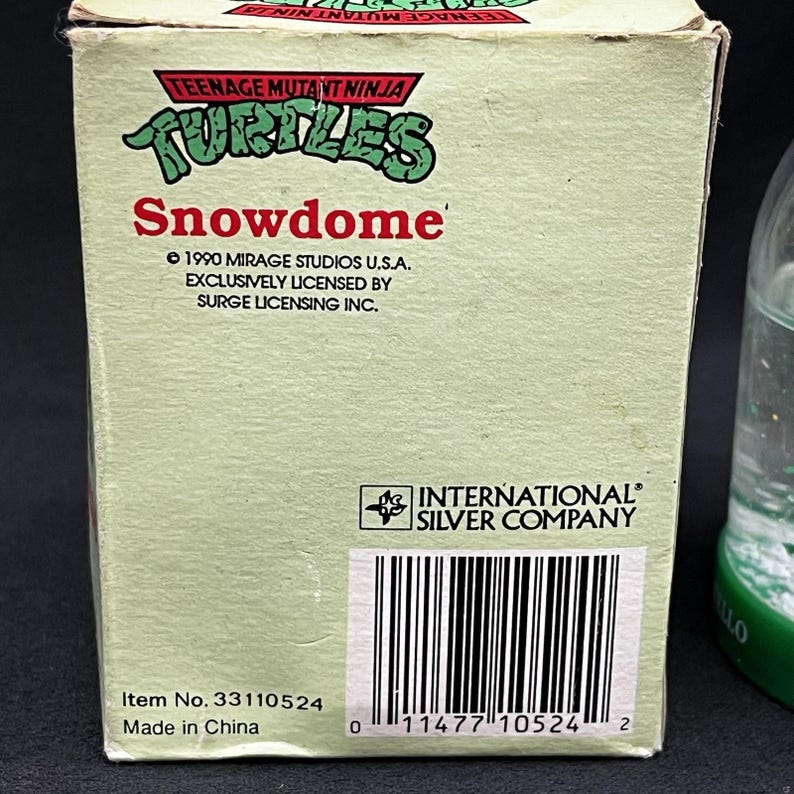 1990 Teenage Mutant Ninja Turtles Donatello Christmas Snow Dome Globe ...