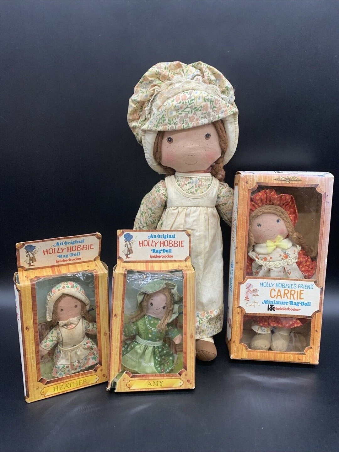 4 Vintage Knickerbocker Holly Hobbie Dolls Lot W/ Boxes Heather Amy ...