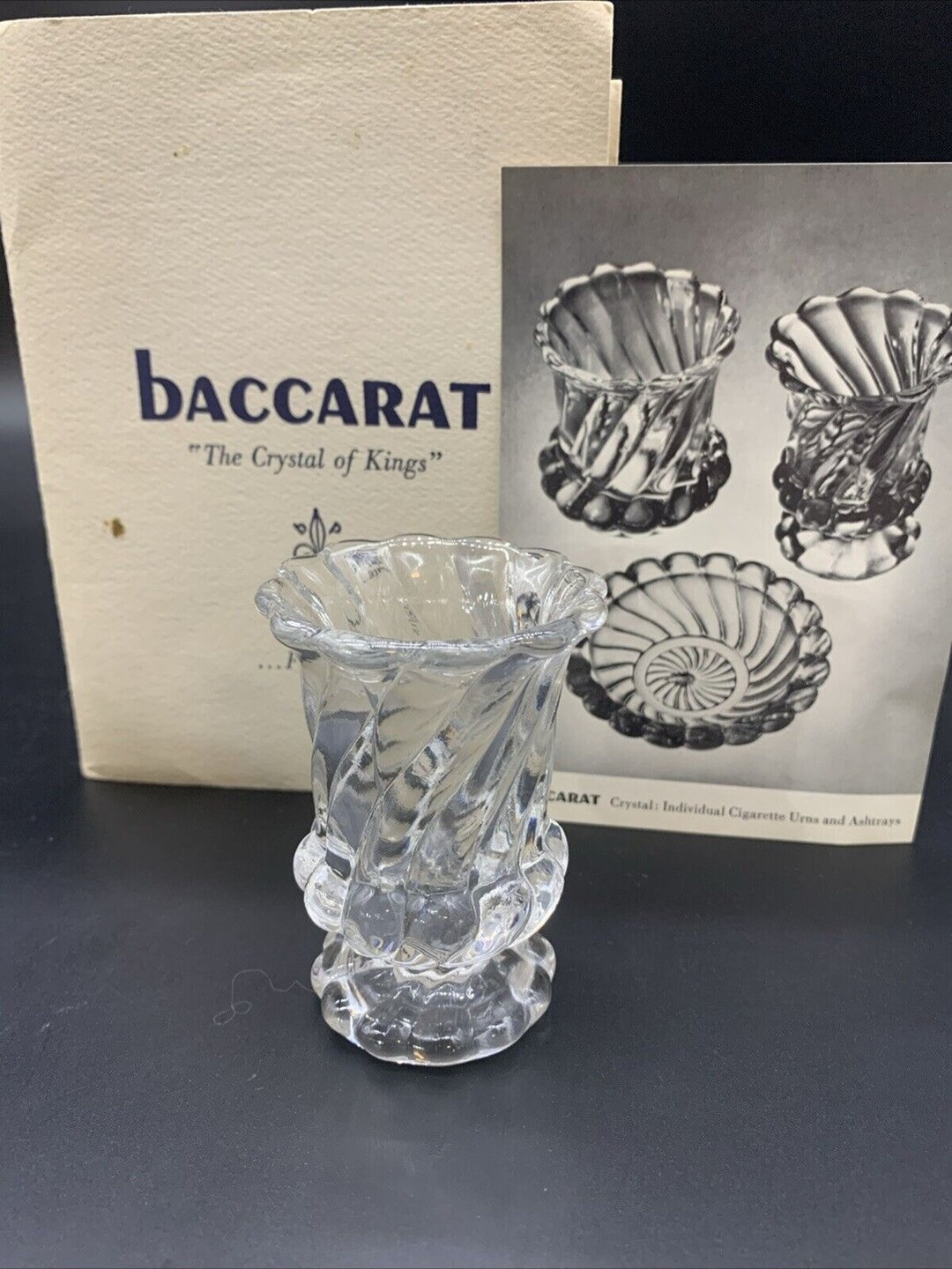 Baccarat BAMBOUS Swirl Footed Urn Toothpick Holder Trinket 3 1/8 Tall ...