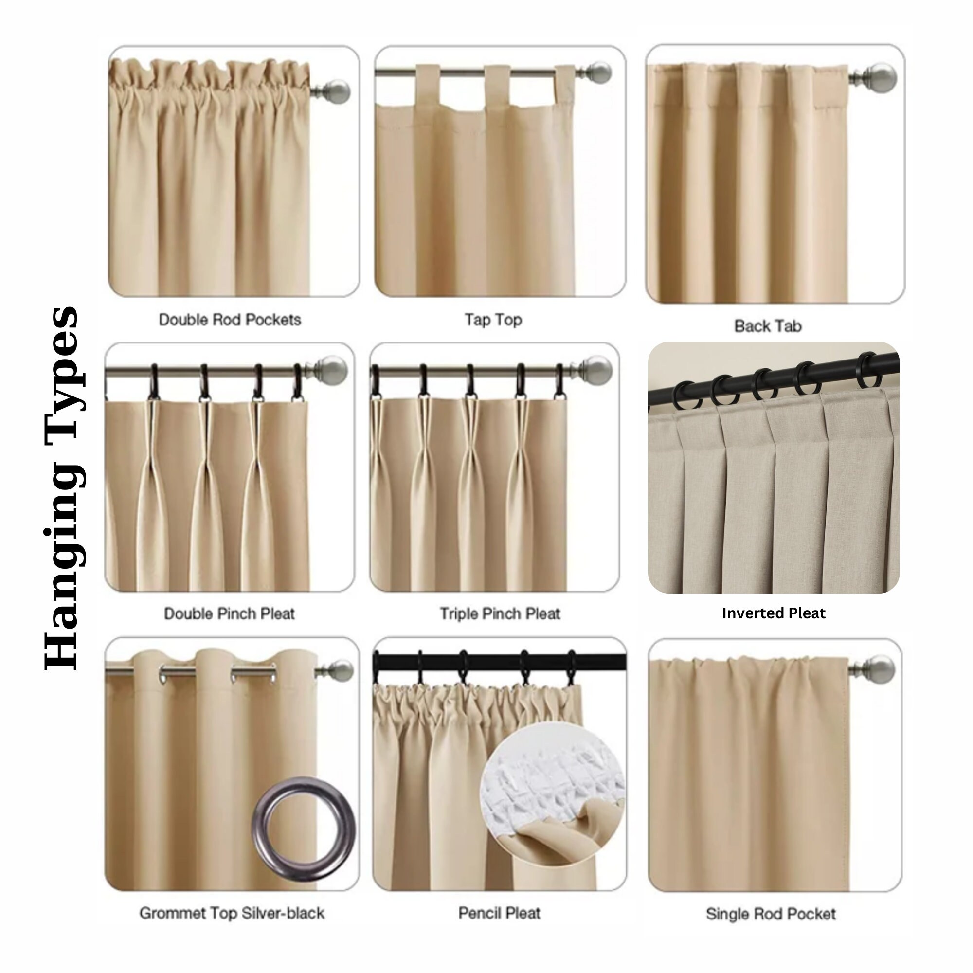 100% Blackout Double Pinch Pleat Chenille Velvet Curtains, Luxury ...