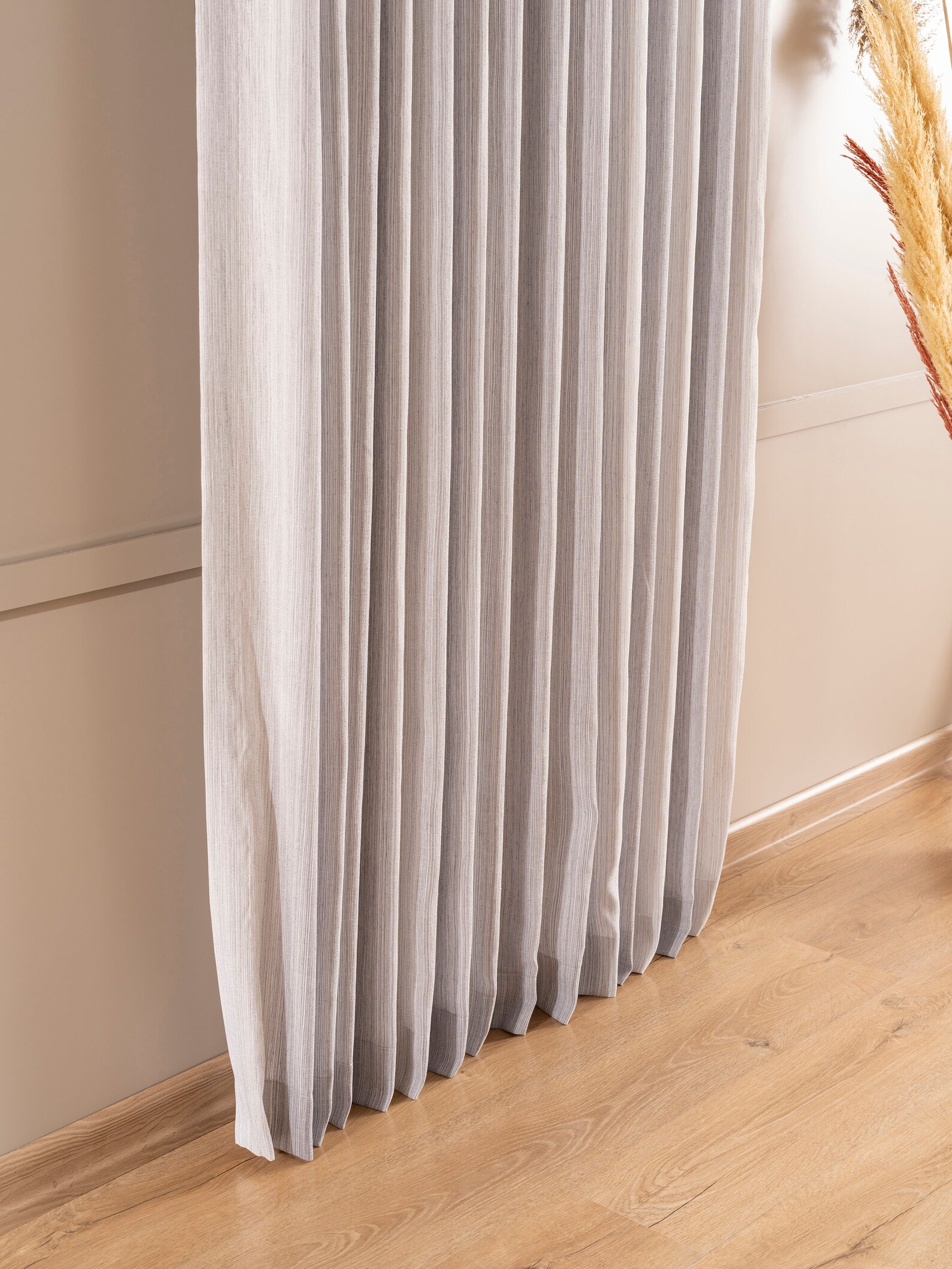 Double Pinch Pleat Linen Sheer Curtain, Linen Sheer Curtain for Living ...