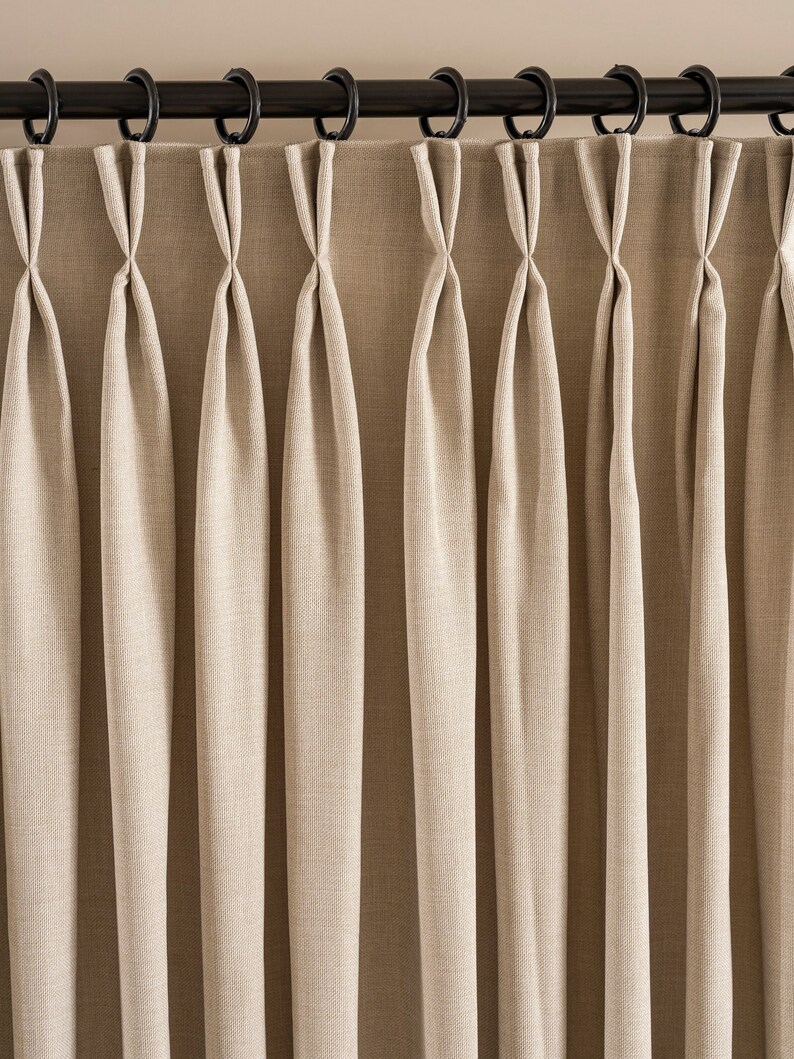 Double French Pleat Linen Curtains, Luxury Linen Curtains, Custom Linen ...