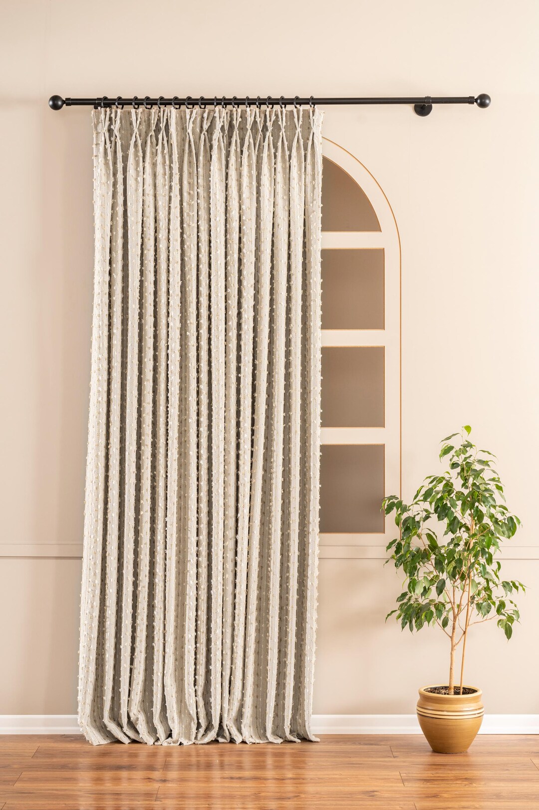 Double Layer Custom Curtains, Living Room Curtains, Light Color ...