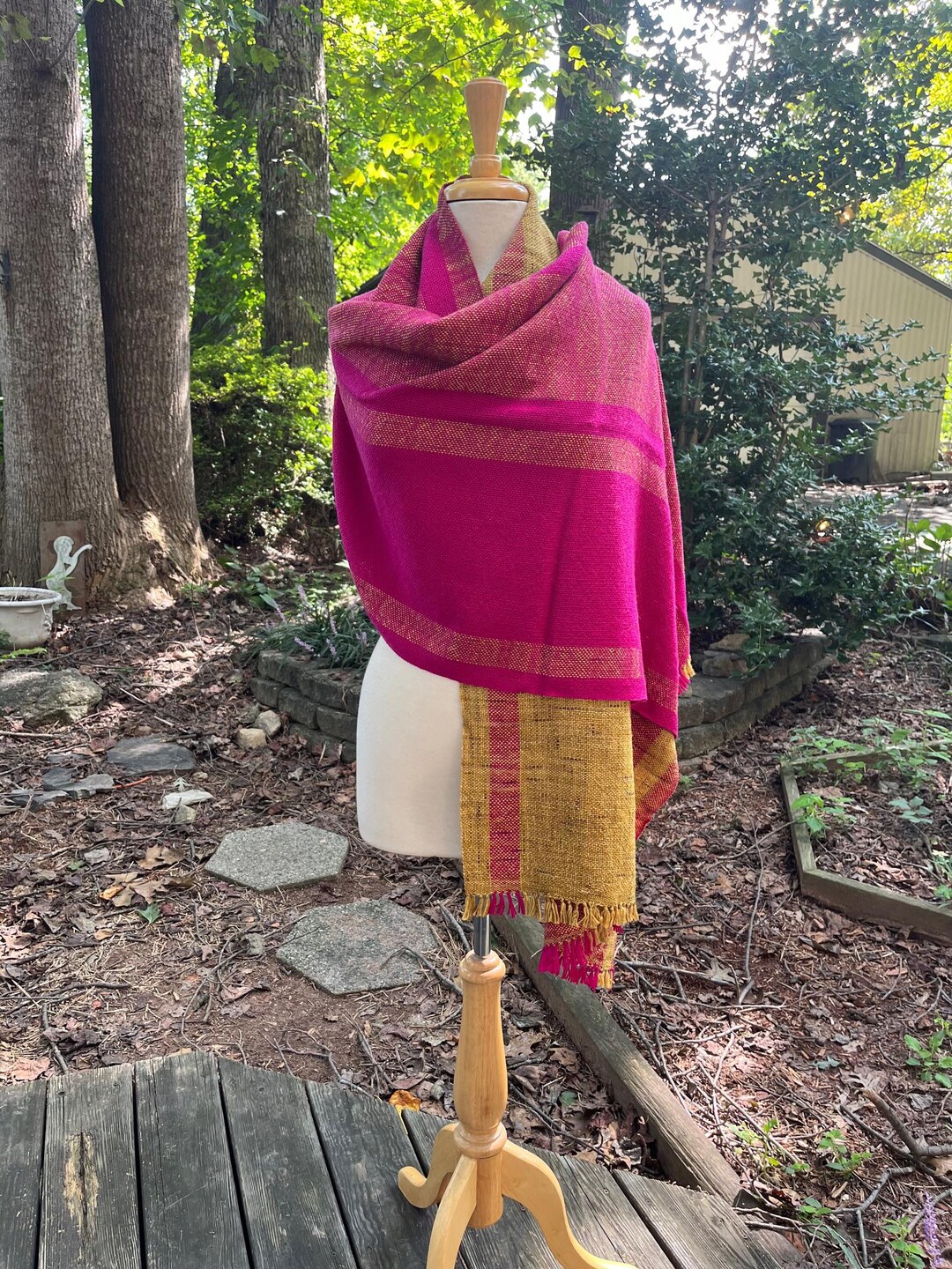 Wrap Shawl. Stunning and Large Persian Inspired Colorway in Magenta and ...