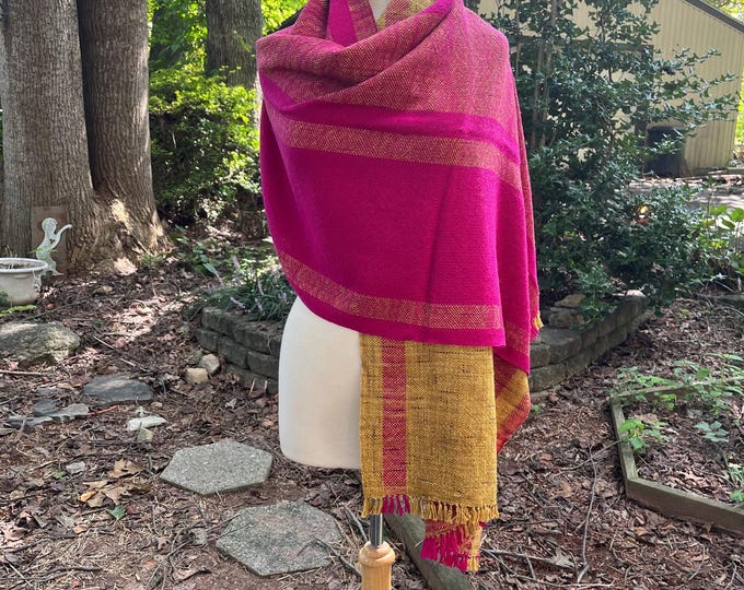 Wrap Shawl. Stunning and Large Persian Inspired Colorway in Magenta and ...